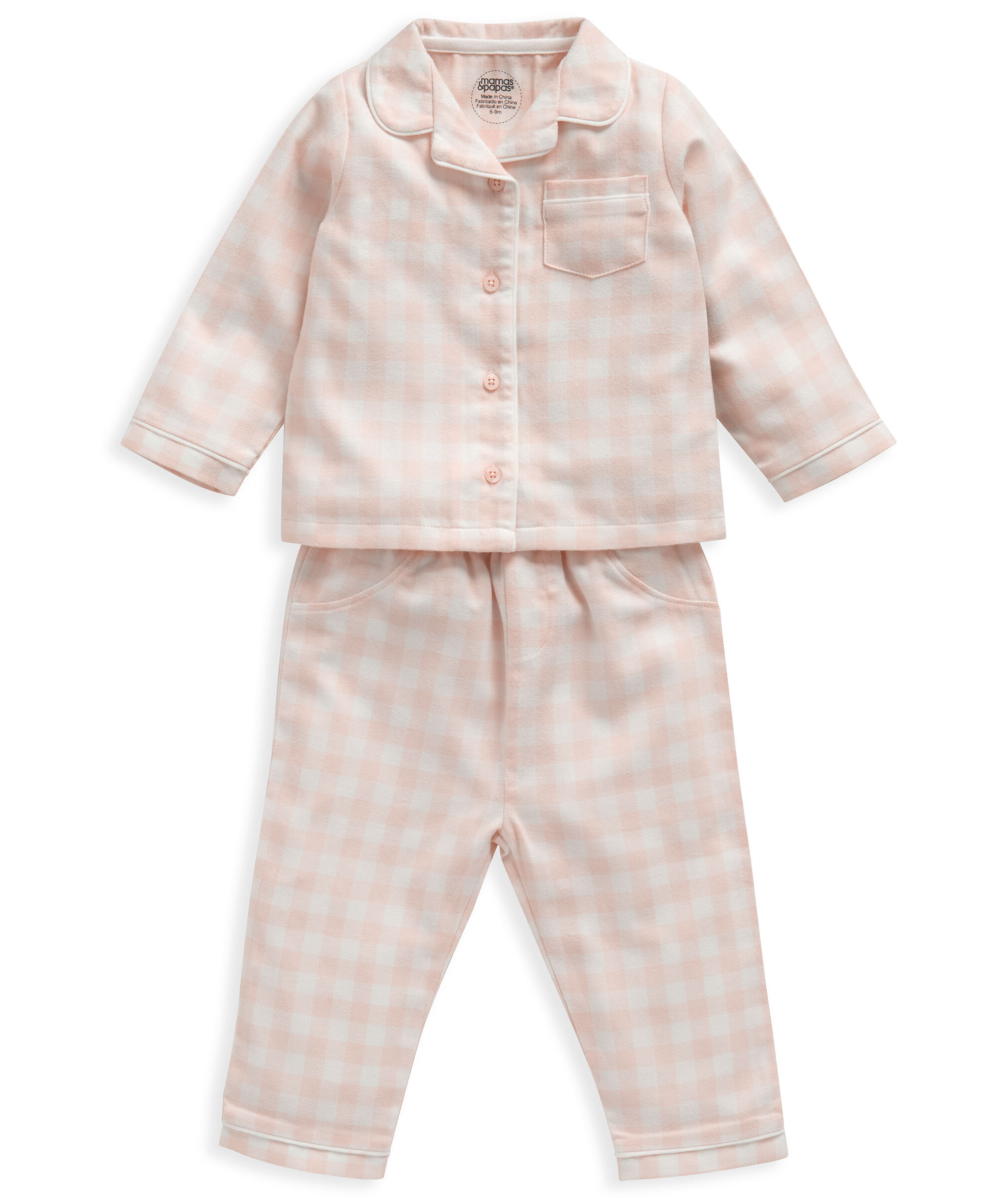 Buy Pink Gingham Woven Pyjamas - Pyjamas | Mamas & Papas KSA